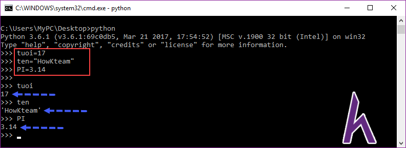 Biến trong Python How Kteam